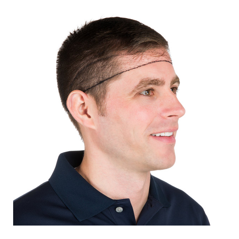 Chef Revival Black 22" Poly Hairnet - 144/pack - Round Enterprise